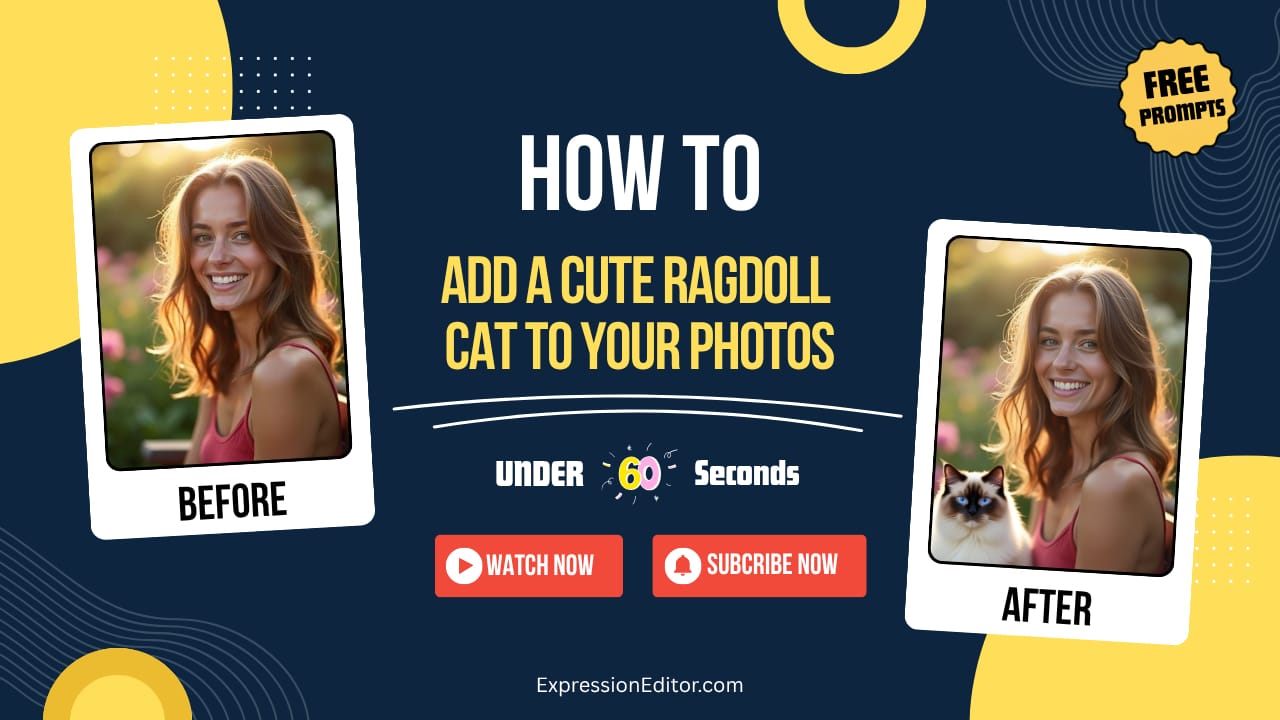 Tutorial: How to Add a Cat to Your Photos With AI - Expression Editor AI